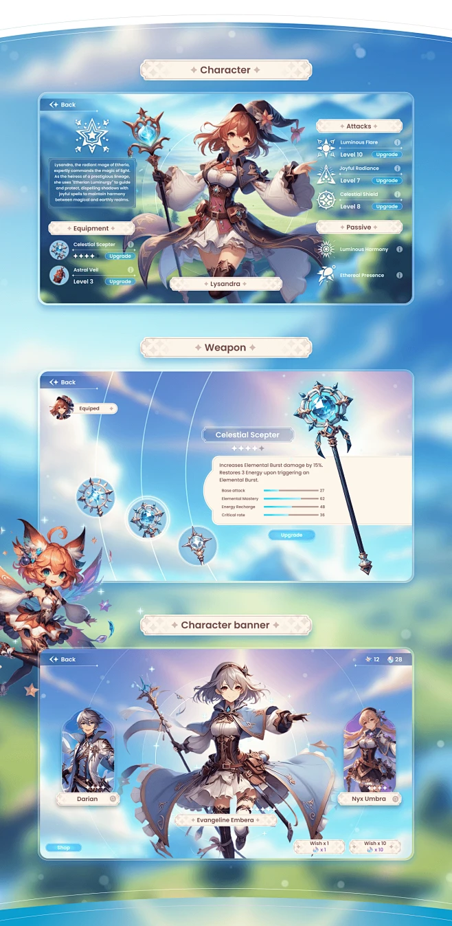 游戏 UI 游戏 Ui/UX Figma Genshin impact 游戏设计 UI 设计 UI/UX 界面 用户体验 GUI-花瓣网