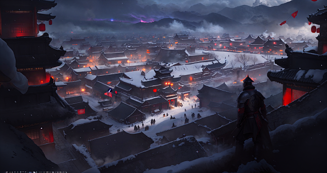 00238-300650065-Chinese ancient city Chang 'an, super wide Angle ...