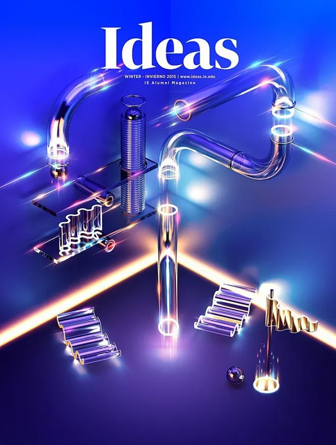 This may contain: a magazine cover with an image of pipes and tubes in ...