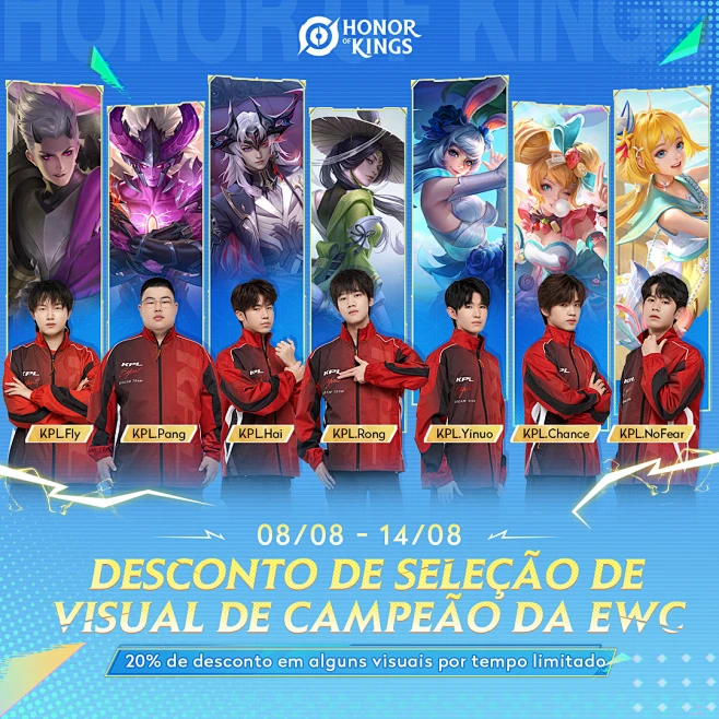 Photo by Honor of Kings Brasil on August 08, 2024. May be a cartoon of 7 people, poster and text ...