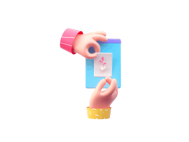 Snaping Hands uiux interface plants gif illustration 3d c4d plant hear-花瓣网