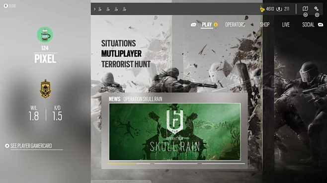 Rainbow Six Siege UI Concept, Ryan Dalton : Concept for a redesigned ...