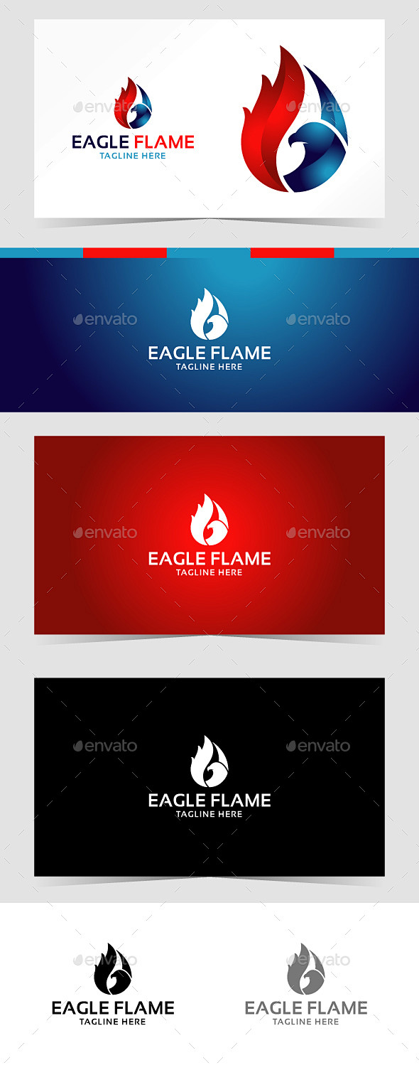 鹰火焰标志——动物标志模板Eagle Flame Logo - Animals Logo Templates美国鸟,美国标志,美国石油,鸟,鹰 ...