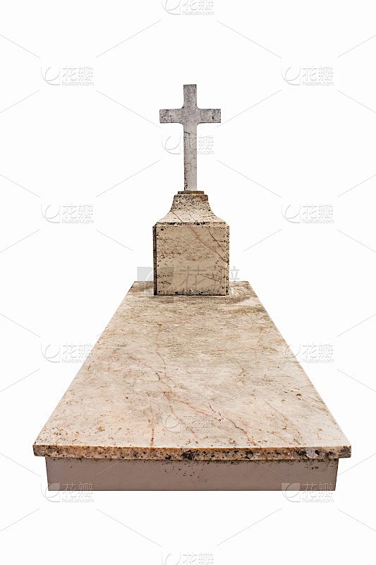 基督教空白墓碑孤立在白色背景素材-花瓣网