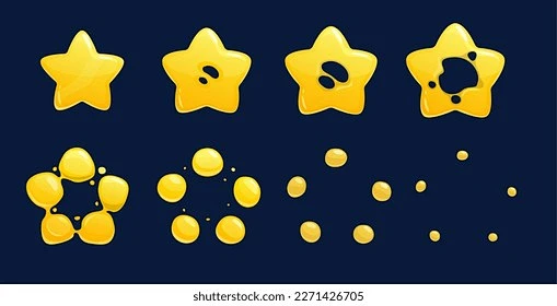 Стоковое векторное изображение: Cartoon golden star sprite animation ...