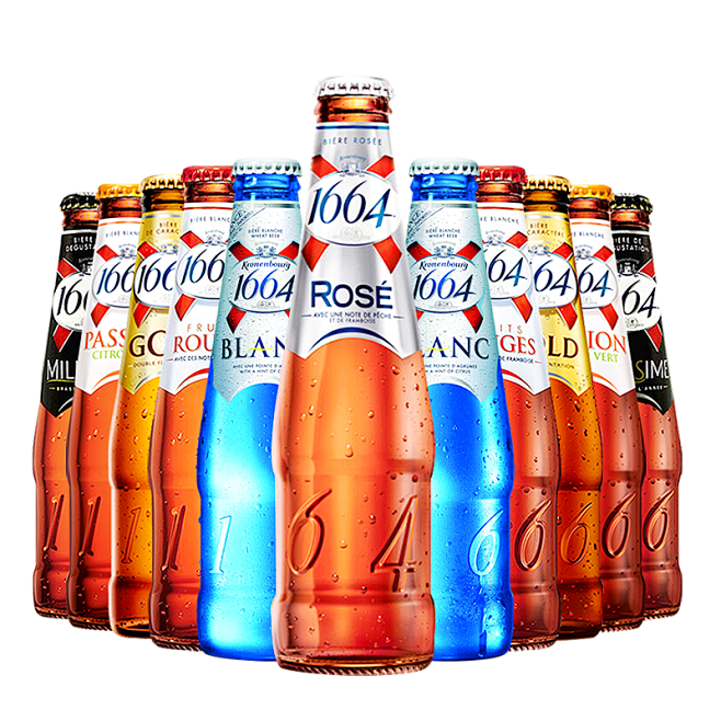 新日期！法国进口克伦堡1664白啤酒玫瑰6种果味12瓶组合-淘宝网
