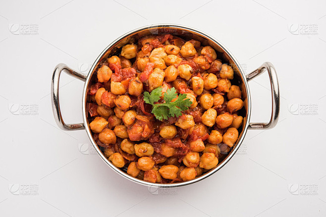Chana Masala，鹰嘴豆咖喱或Choley。印度的传统食品