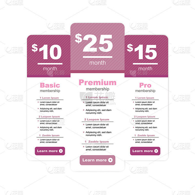 Premium Pricing and Membership Graphic w Different