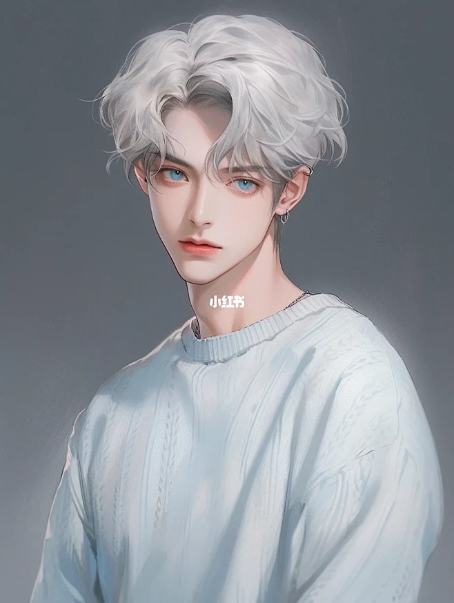 蓝色系男头像-花瓣网