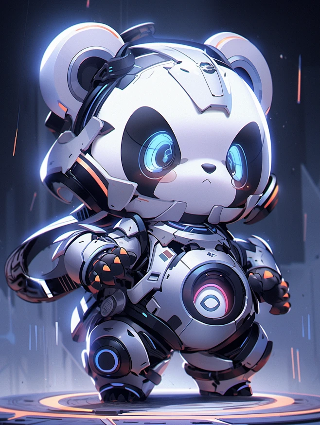 xiaoyu66_mechanical_cute_anime_panda_playful_posture_side_eleva ...