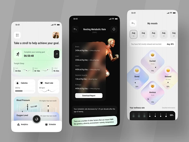 Health Tracking App activity tracker app app design app ui fitness ...