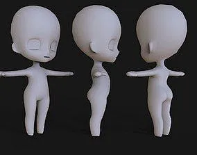 Cute Chibi Character 3D model | CGTrader-花瓣网