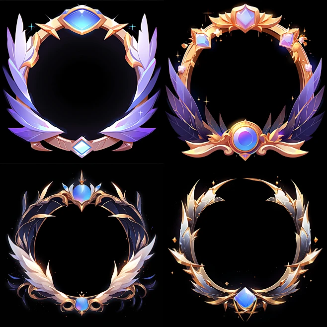 hulei181717_A_game_avatar_frame_with_round_metal_border_on_a_bl ...