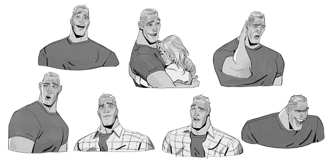 George Stacy expression sheet I did for #AcrossTheSpiderVerse-花瓣网