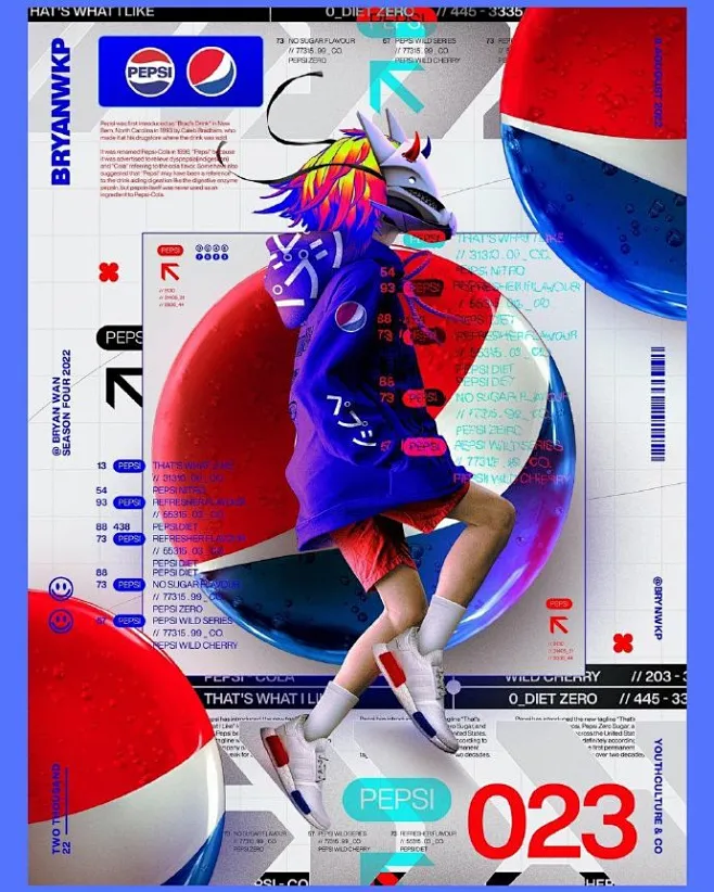 #遇见艺术#每次都能从设计师Bryan Wan的海报作品里获取不少灵感他对色彩和图片素材的运用十分拿手，各种元素的叠加、装饰性强的字体让画面冲击力十足，很是吸睛～ -花瓣网