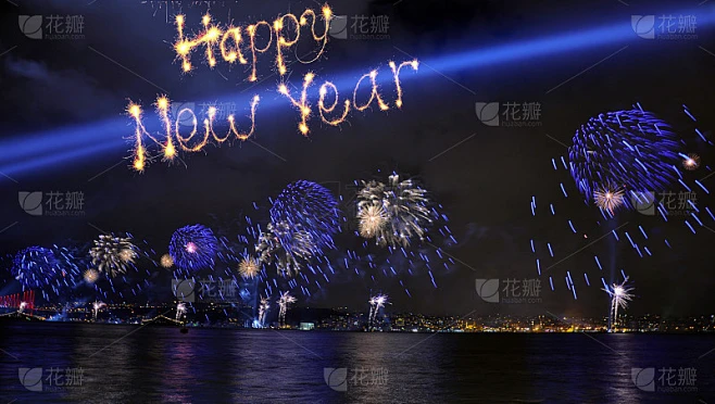 新年快乐，城市快乐_5101054312素材-花瓣网