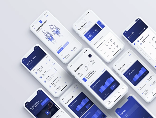 UI Kits : Kenko is a workout tracking app concept and UI Kit. Includes ...
