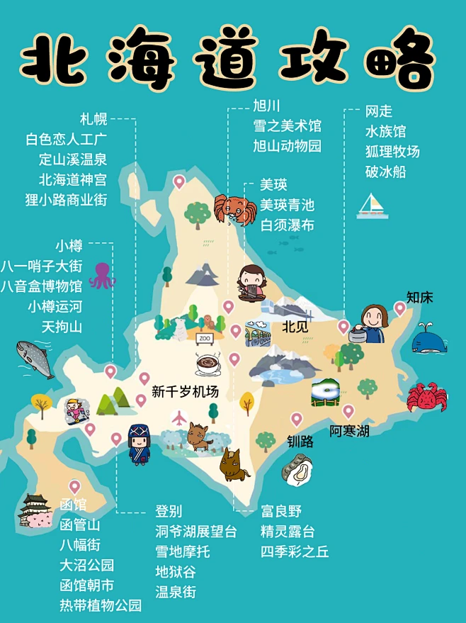 北海道地图-花瓣网