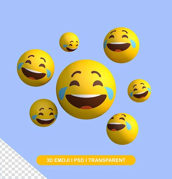 PSD 3d lot of laugh emoticon set-花瓣网
