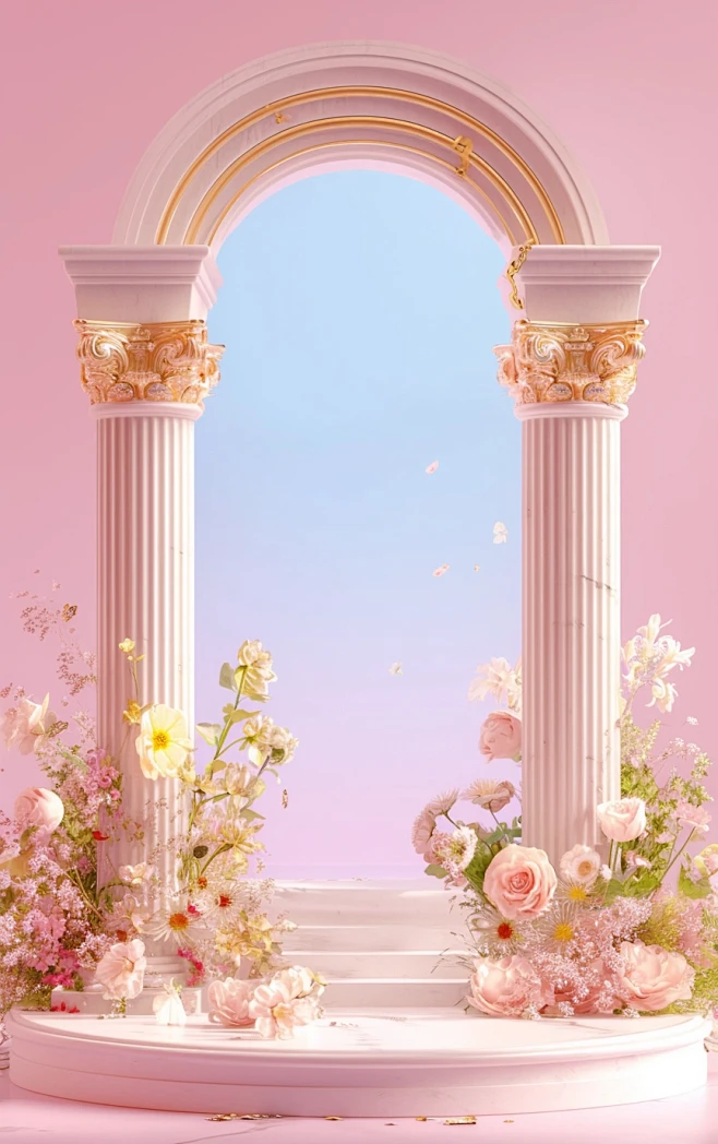 flower arrangement in a pink frame scenery photoshop templates, in the ...