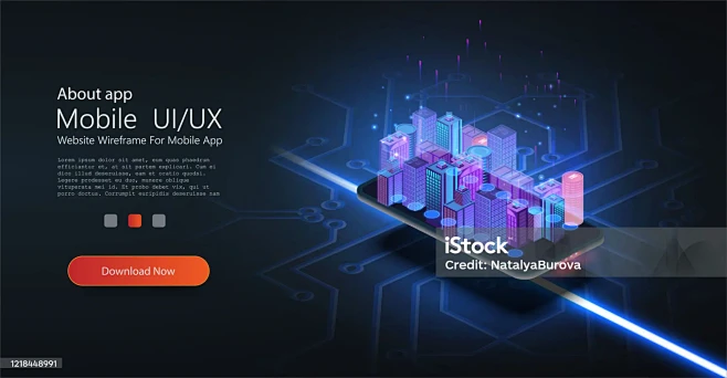 5G網路技術,等軸測概念。智慧城市,高樓大廈與5G符號無線互聯網。無線技術等軸測組合與城市塊高樓在手機上。 - 免版稅智慧城市圖庫向量圖形-花瓣网