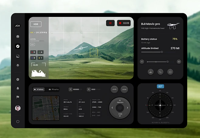 DJI Mavic pro Interface concept by helly bhatt on Dribbble-花瓣网