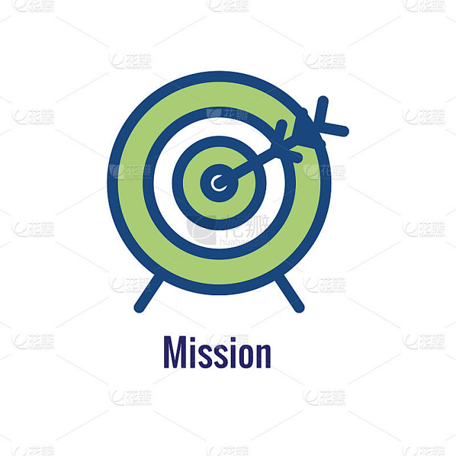 与核心价值观和使命声明一起使用的使命图标