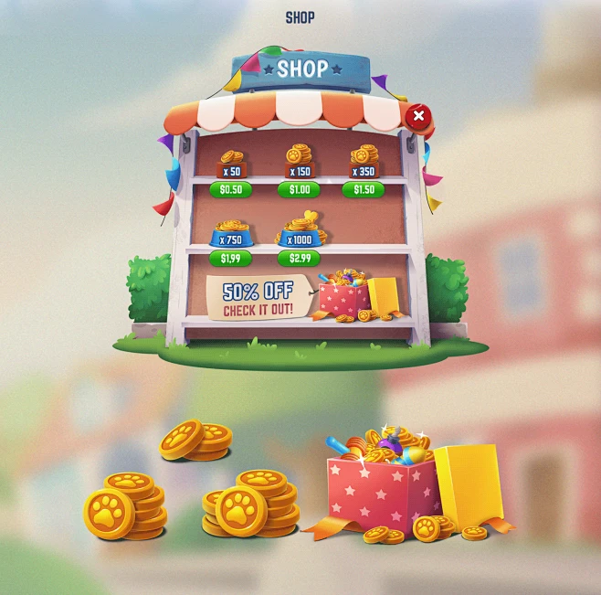 casualgame dog game match3 Pet UI-花瓣网