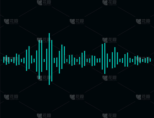 声波的节奏。抽象音乐脉冲背景。频谱。矢量插图。