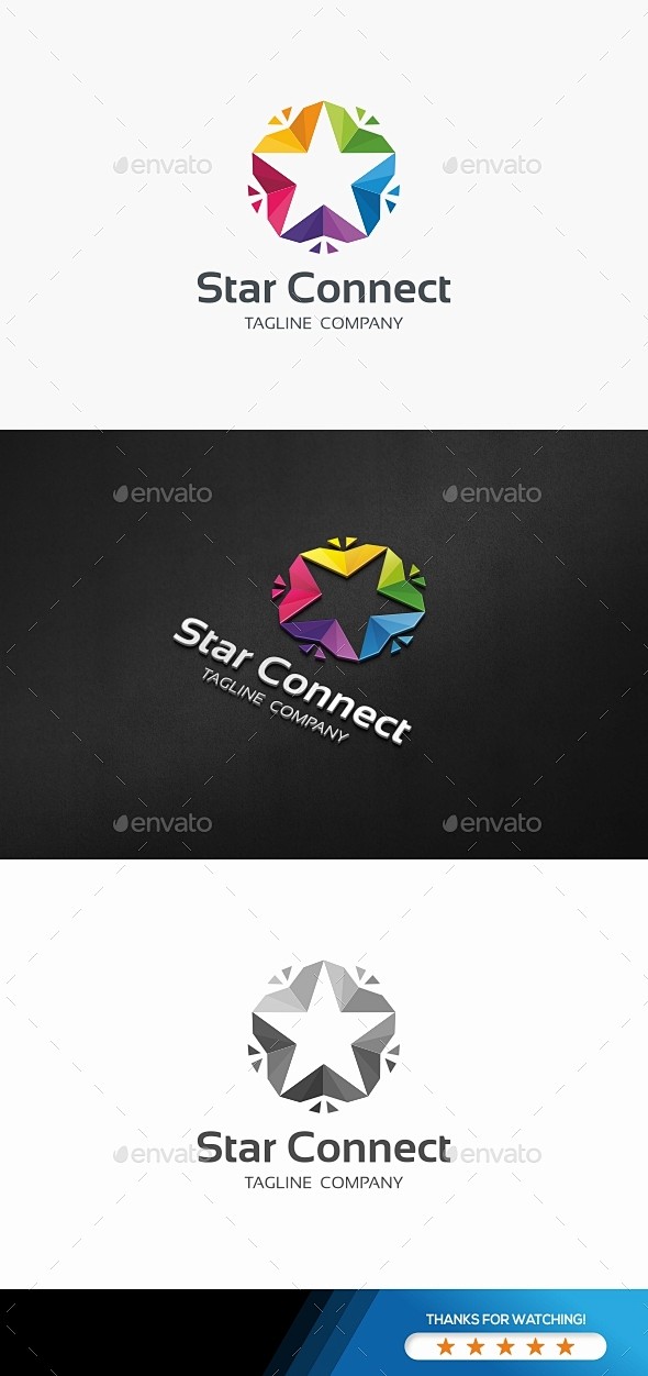 星连接标志,符号标志模板Star Connect Logo - Symbols Logo Templates文摘、应用程序、箭头、品牌、商业 ...