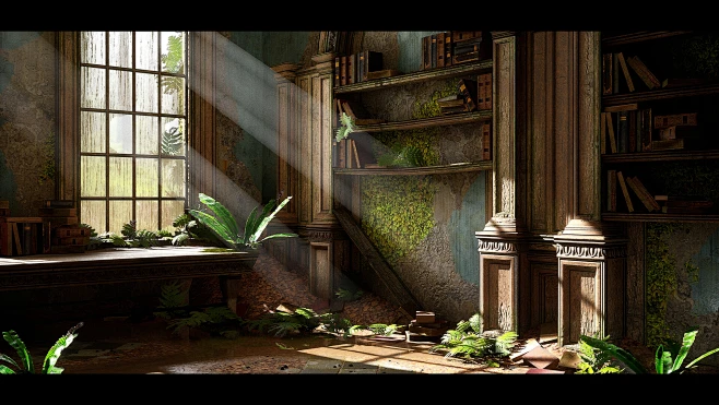 CG资产库-UE4 Reading Room-花瓣网