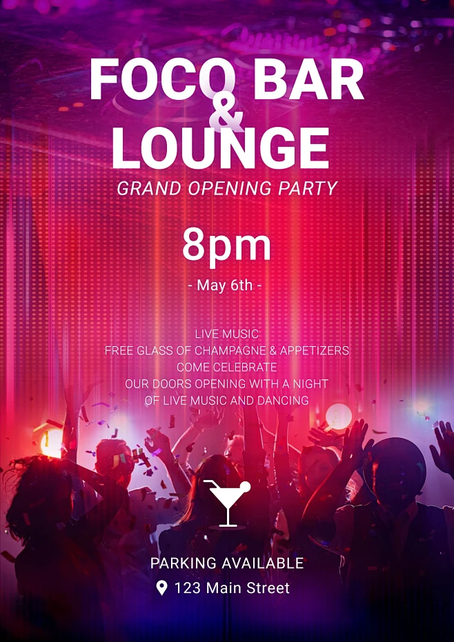 New Bar Promotion Template Simple Fashion Style Flyer素材-花瓣网