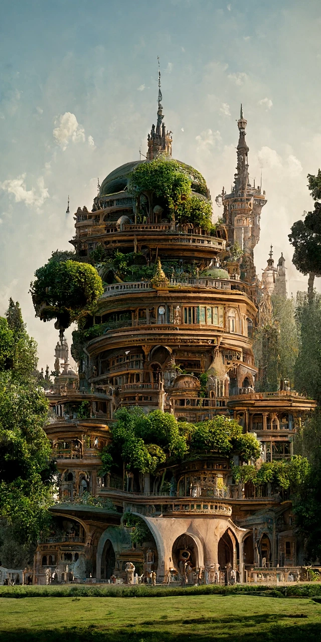 beautiful city of naboo royal palace architecture with arboretum ...