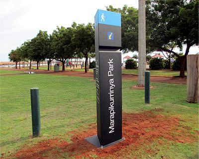 "We manufactured 3 bespoke three-faced wayfinding monoliths and 7 ...