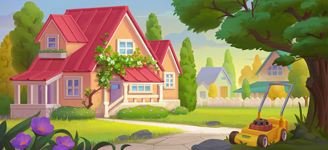 Game scene background illustration