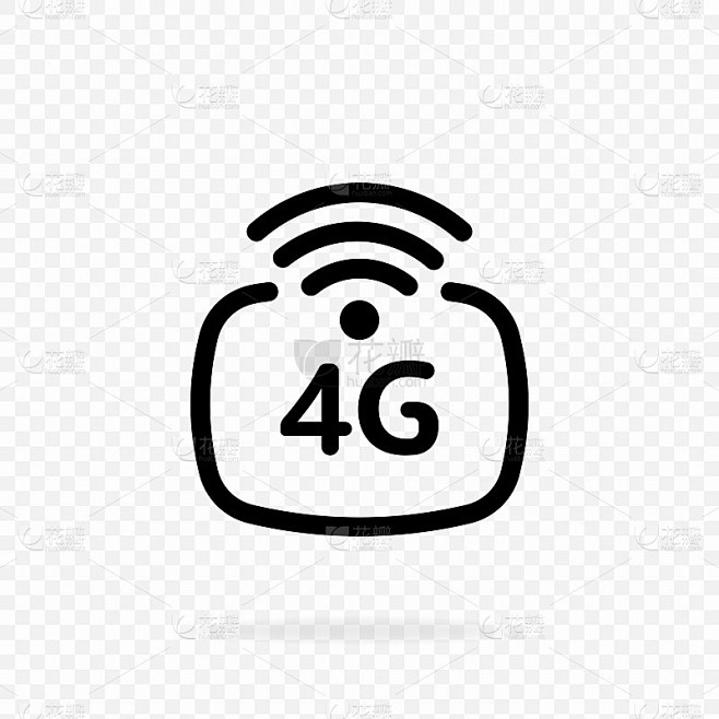 4 g LTE图标。4G网络无线系统和互联网。通信网络。无线移动通信服务理念。矢量透明的背景。