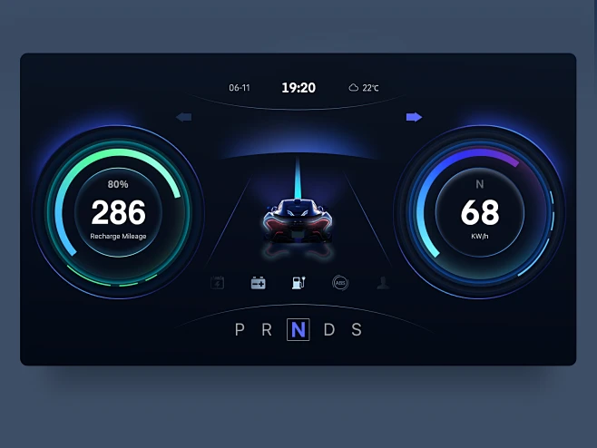 smart Car Dashboard Design HMI hmi car ui-花瓣网