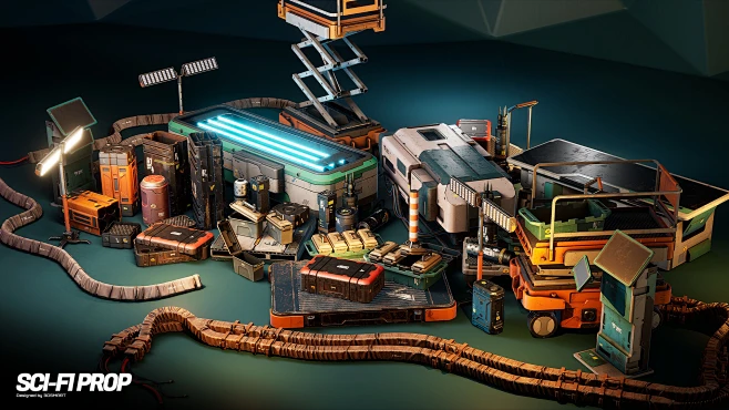 Sci-Fi Props Vol01, Hadi Noruzian : This is a set of Sci-Fi props with ...