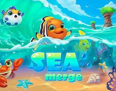 Совместная работа. Стартскрин к SEA MERGE-花瓣网
