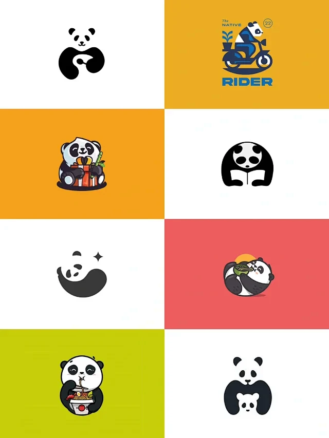 熊猫logo设计 - 小红书搜索-花瓣网
