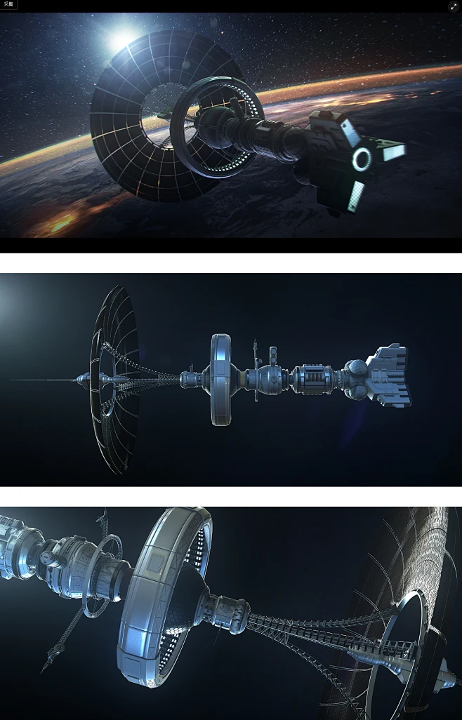 宇宙飞船3D模板模型国外CG设计欣赏地球太空星球大战背景图片高清壁纸 Spaceship on Behance-花瓣网