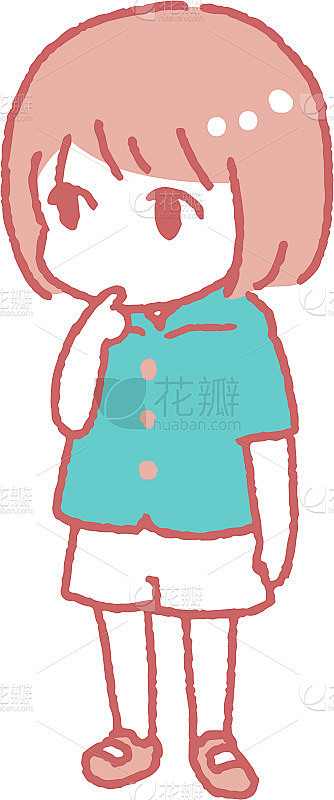一个女孩站着吮吸手指的插图 1133