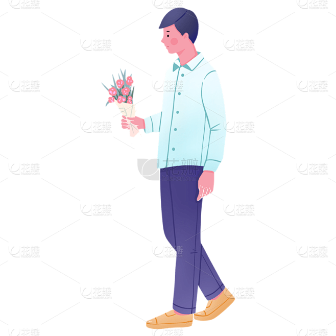 手绘风 人物插画 男生 5594