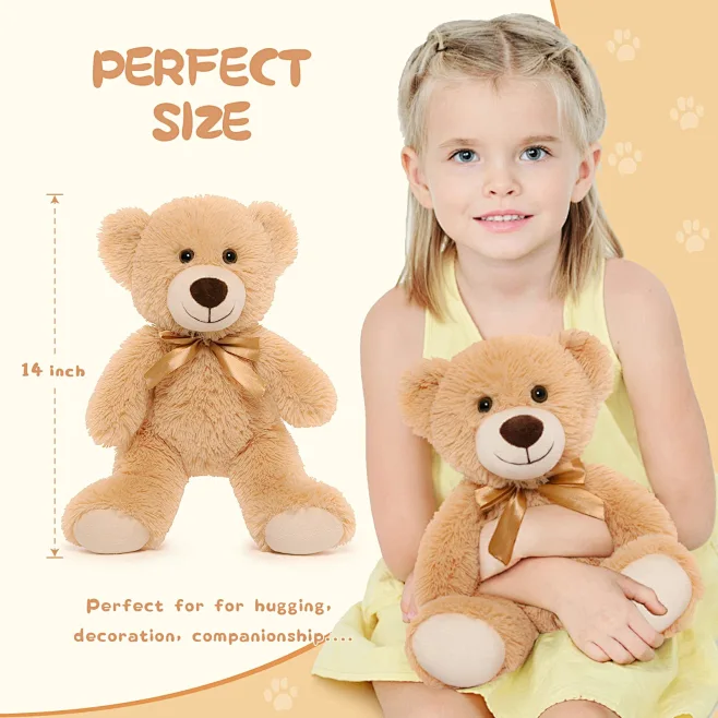 Amazon.com: MorisMos 7 Packs Teddy Bears Bulk-14 Inch Bulk Teddy Bear ...