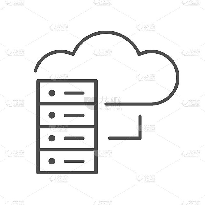 云服务器线条轮廓图标