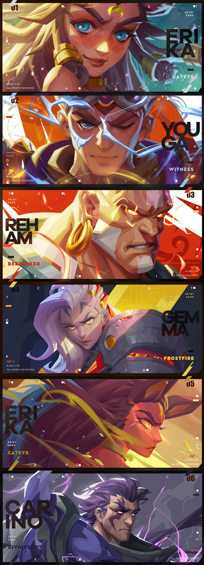 Banners featuring avatars of various characters from the Torchlight ...