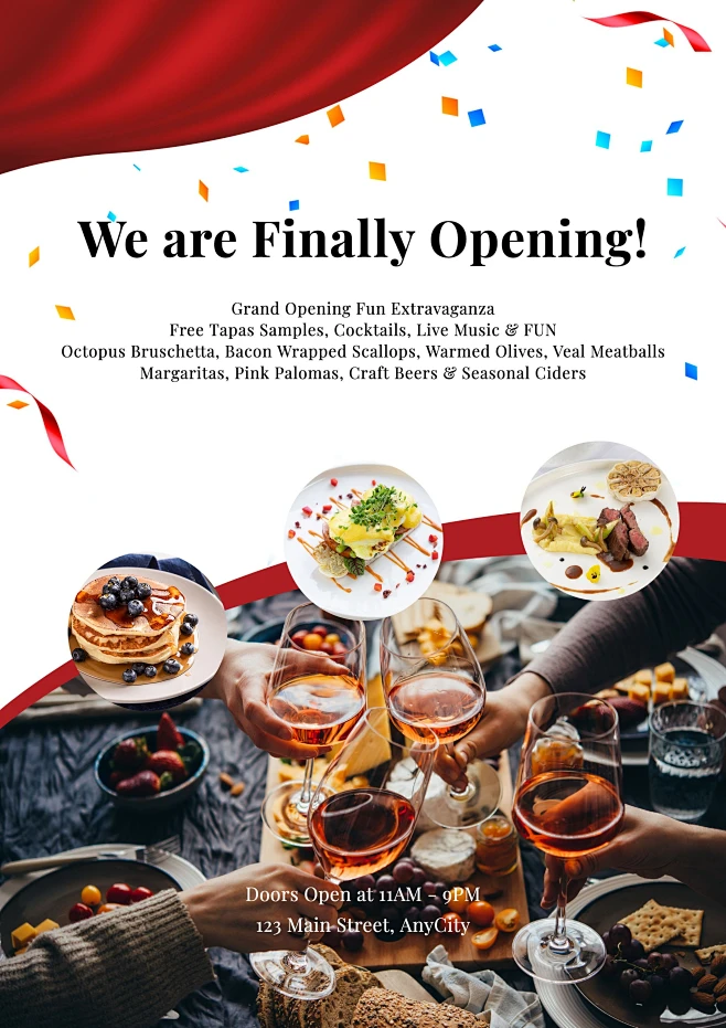 Spanish Restaurant Grand Opening Promotion Flyer素材-花瓣网
