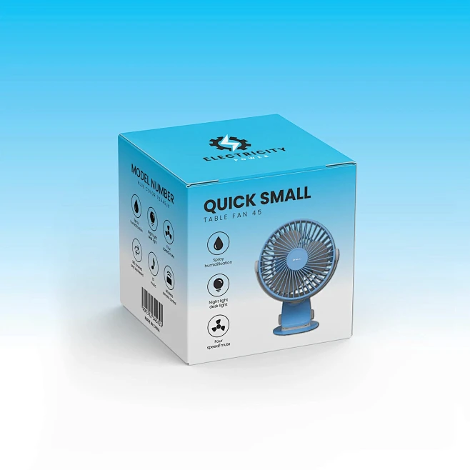 Table fan packaging box design-花瓣网