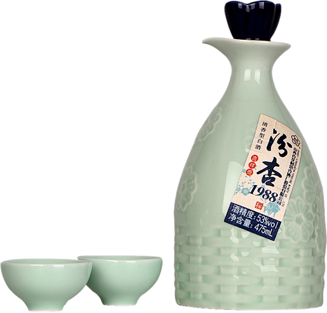 53°汾杏1988酒 矮酒杯陶瓷酒杯（吉祥壶）475ml 汾杏酒