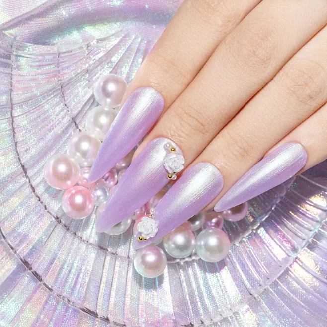 MIZHSE Gel Nagellack Lila Shimmer Perl Nagelgel Gel für gelnäge ...
